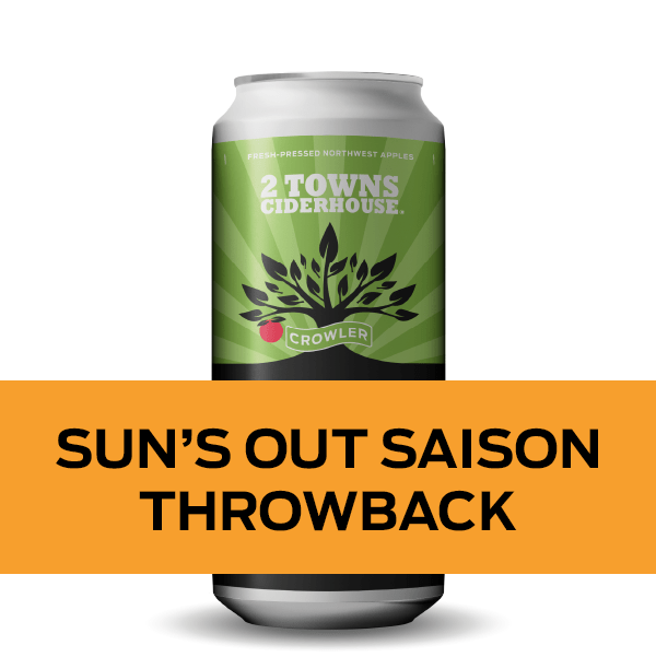 16oz Crowlette - Sun's Out Saison Throwback – 2 Towns Ciderhouse